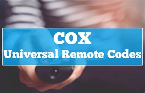 COX Universal Remote Codes Programming Guide 2024