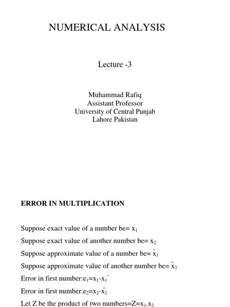 Numerical Analysis Lecture 3 Pdf Discrete Mathematics