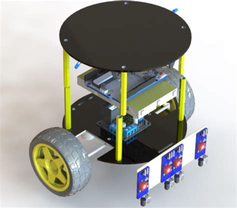 直线跟随器机器人 solidworks2021 模型图纸下载 懒石网