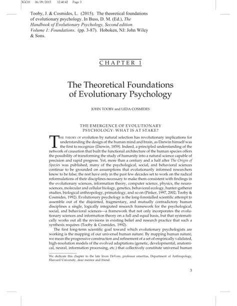 Pdf Evolutionary Psychology Conceptual Foundations