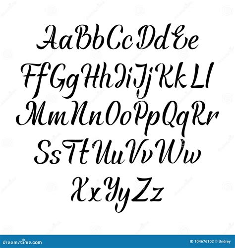 Handwritten Vector Aphabet Hand Drawn Lettering Font Brush Script Calligraphy Cursive Type