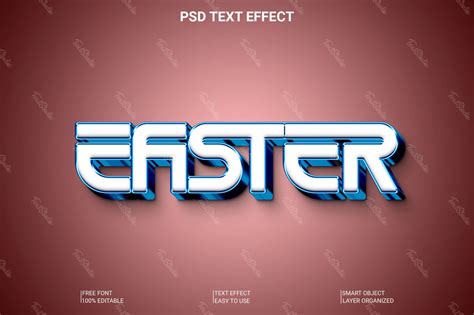Easter Futuristic 3d Font Style Effect Free Photoshop Psd File