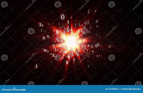The Explosion Of Binary Stars In Cyberspace Stock Illustration Illustration Of Coding Count