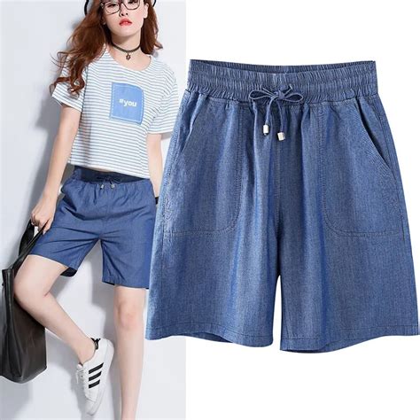 Wide Leg Denim Shorts Plus Size