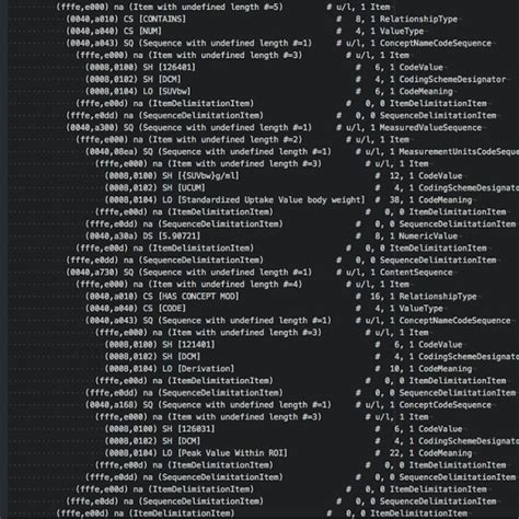 An Attribute Level Dump Corresponding To The Section Of The Dicom Sr Download Scientific