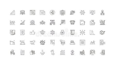 Search Engine Marketing Ideas Linear Icons Line Signs Set Vector