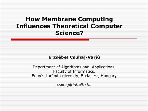 pdf how membrane computing influences theoretical computer cmc19