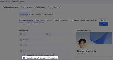 Admin Configure Members Profile Pages