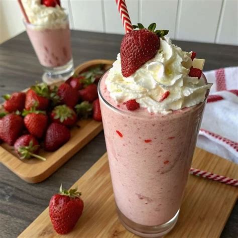 Creamy Strawberry Milkshake Recipe Strawberry Smoothie With Ice