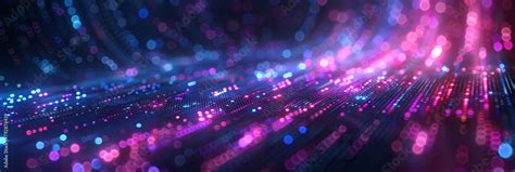 Blur Binary Data With Dots And Lines Depth Of Field Effect Applied
