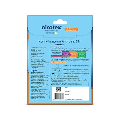 Nicotex 7mg Nicotine Transdermal Patches 1 Patch Cipla Health