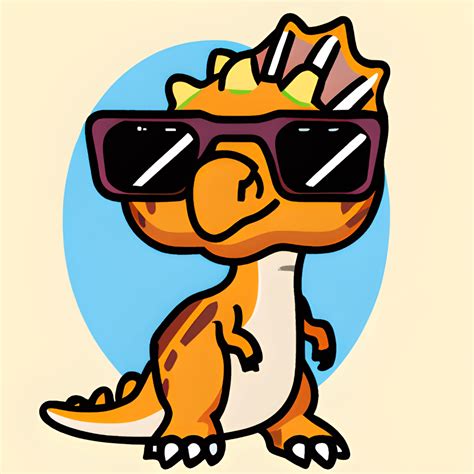 Chibi Spinosaurus With Sunglasses · Creative Fabrica