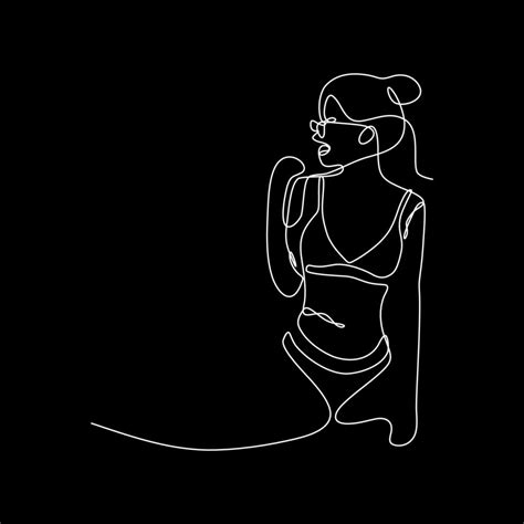 Vector Continuous Line Sexy Female Model 13269415 Vector Art At Vecteezy