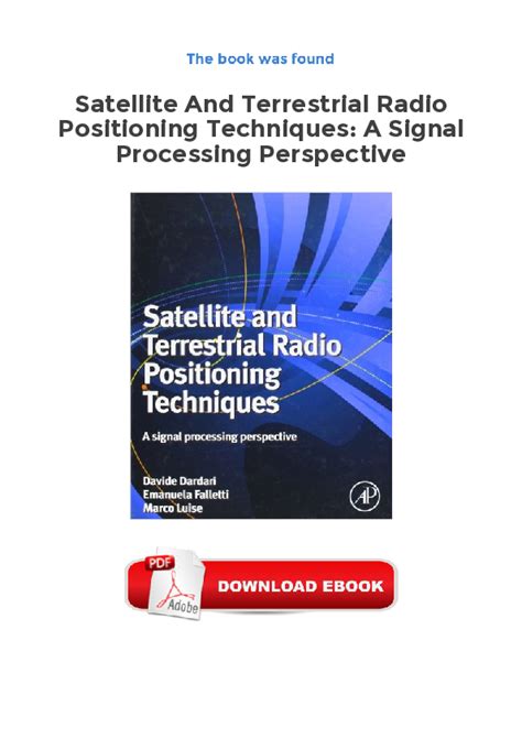 Pdf Satellite And Terrestrial Radio Positioning Techniques