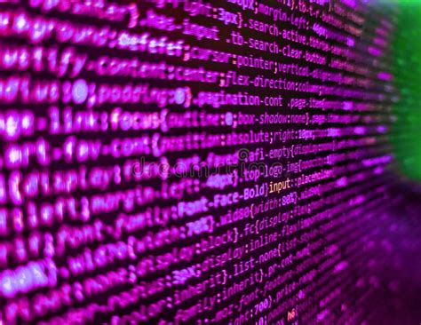 Internet App Development And Design Lots Of Digits On The Computer Screen Stock Image Image