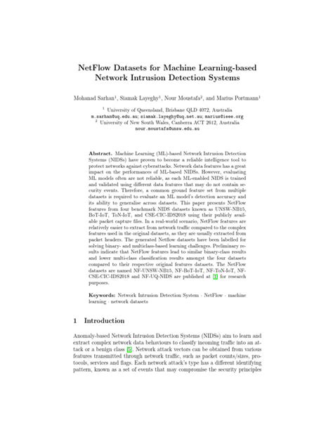 Netflow Datasets For Machine Learning Based Pdf