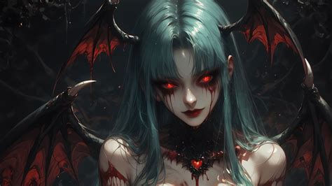 3175d Succubus Demon Anime Girl Red Eyes 4k Wallpaper 4k Hd