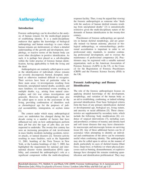 Pdf Forensic Anthropology