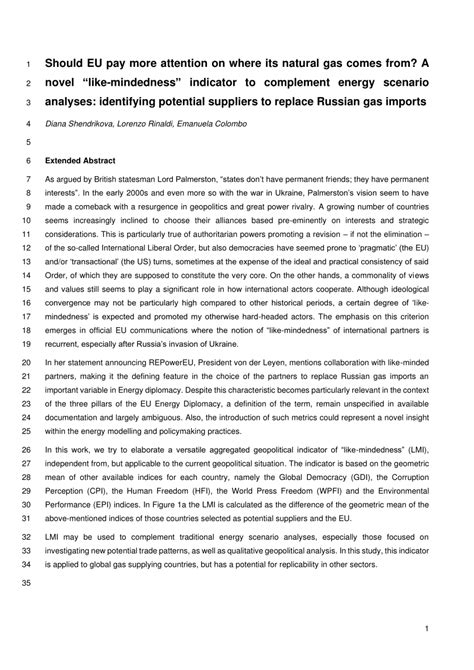 Pdf Should Eu Pay More Attention On Where Its Natural Gas Comes From