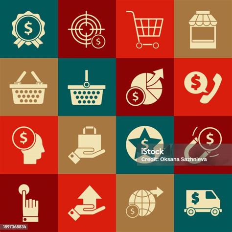 장갑 트럭 돈 전화 핸드셋 및 말풍선 채팅 쇼핑 카트 바구니 가격표 달러 및 돈 다이어그램 그래프 아이콘을 설정합니다 벡터 1위에 대한 스톡 벡터 아트 및 기타 이미지