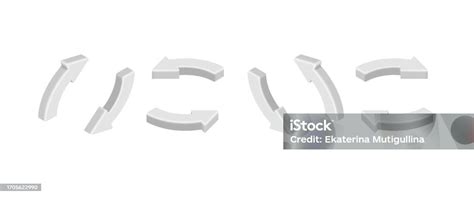 3d 새로 고침 원 화살표 설정 벡터 아이소메트릭 라운드 재장전 화살표 아이콘은 흰색 배경에 분리되어 있습니다 앱 웹 광고를 위한 3d 디자인 요소 3차원 형태에 대한 스톡