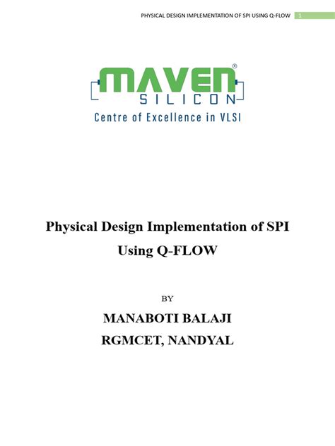 Balaji Vlsi Project Report Pdf Electrical Engineering Electronic Design Automation