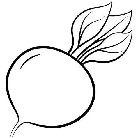 Radish Line Art Vector Outline Premium Ai Generated Vector