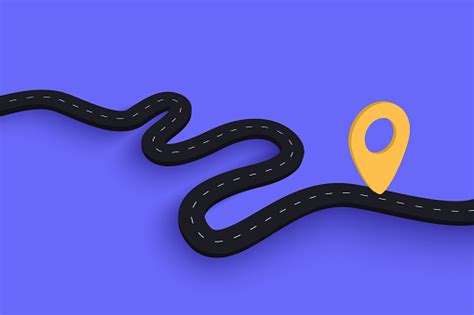 현대적인 평면 로드맵 및 여행 경로 인포그래픽 템플릿 핀 포인터 3d 아이콘과 간단한 벡터 3d 구불구불한 도로 3차원 형태에 대한 스톡 벡터 아트 및 기타 이미지 Istock