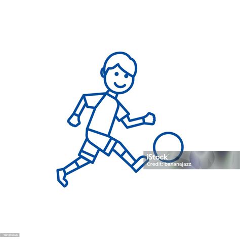 축구 선수 라인 아이콘 개념입니다 축구 선수 평면 벡터 기호 기호 개요 그림 Championship에 대한 스톡 벡터 아트 및 기타 이미지 Championship 경기