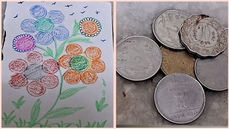Coin Rubbing Art Coin Tracing With Crayons Paper Art Youtube