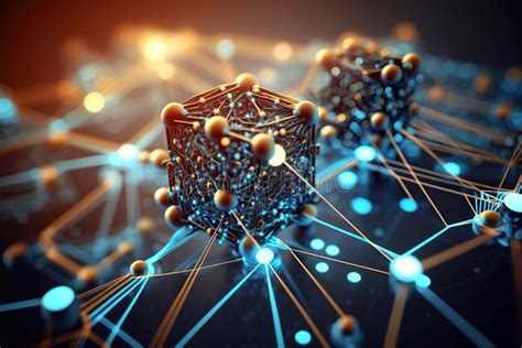 Global Network Blockchain 3d Illustration Neural Networks And
