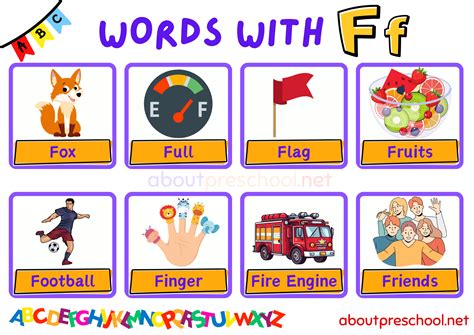 Vocabulary List Of Words With F Archives About Preschool