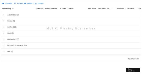 Muix Data Grid Premium Examples Codesandbox