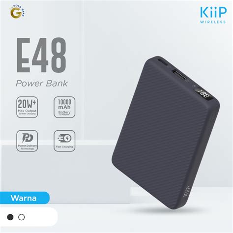Jual Kiip E48 Power Bank Fast Charging 20w Type C Pd Quick Charge Shopee Indonesia