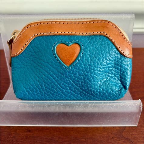 Brighton Bags Brighton Teal Leather Heart Coin Purse Euc Chic
