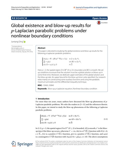 Pdf Global Existence And Blow Up Results For P Laplacian Parabolic