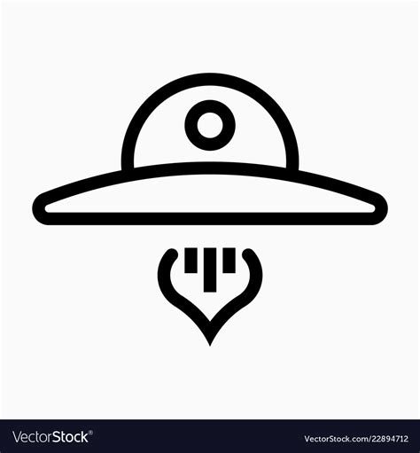 Outline Science Fiction Film Pixel Perfect Icon Vector Image