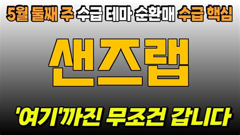 주식 샌즈랩 샌즈랩 주가전망 목표가 돌파 신호가 보입니다 지금이 투자의 기회 Youtube
