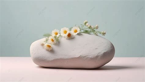 돌 위에 흰 꽃 흰 꽃 돌 위에 꽃 파스텔 배경 배경 일러스트 및 사진 무료 다운로드 Pngtree