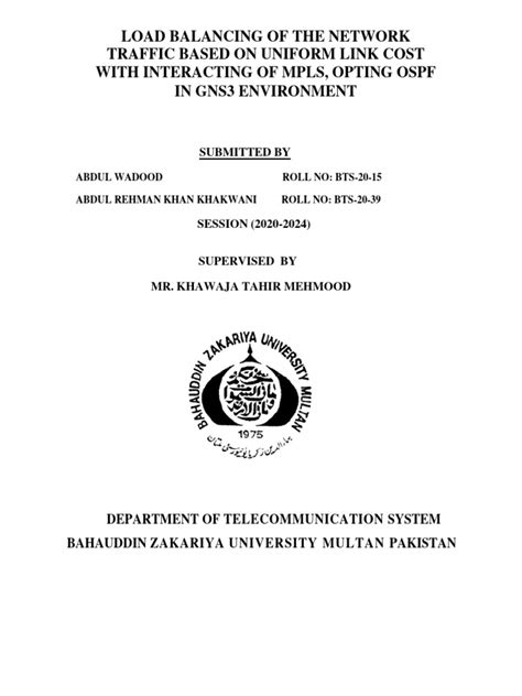 Mpls Project On Load Balancing Pdf Networking Multiprotocol Label Switching