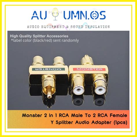 Professional Monster In RCA Male To RCA Female Y Splitter Audio Adapter Pcs Shopee