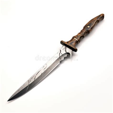 Exotic Wooden Knife A D Model With Harsh Realism And Dark Bronze Tones Stock Illustration