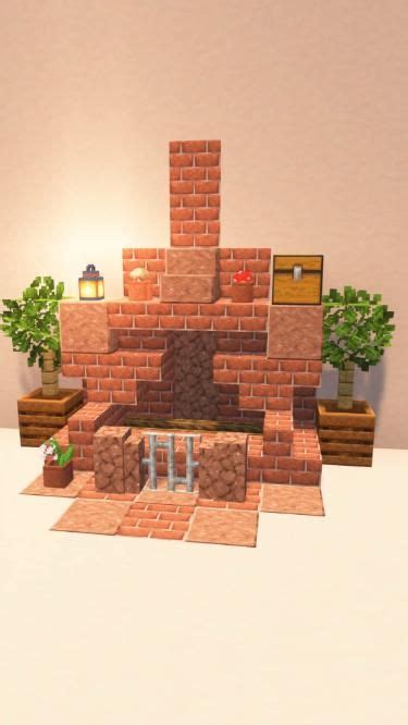 Minecraft Brick Inspired Fireplace Design Idea Easy Minecraft