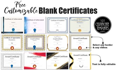 Free Blank Certificate Templates No Watermark