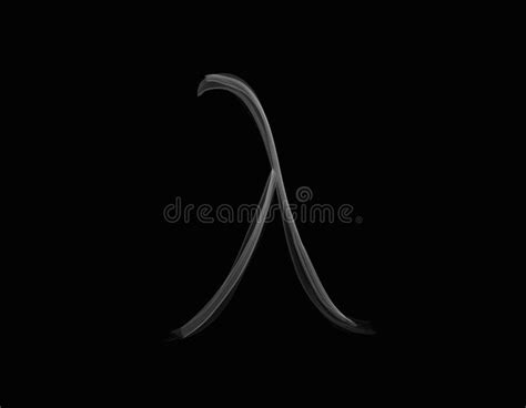 Realistic Smoke Shape With Lambda Alphabet Spreading On Dark Background