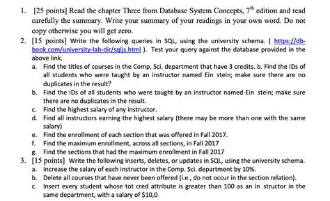 solved 1 [25 points ] read the chapter three from database