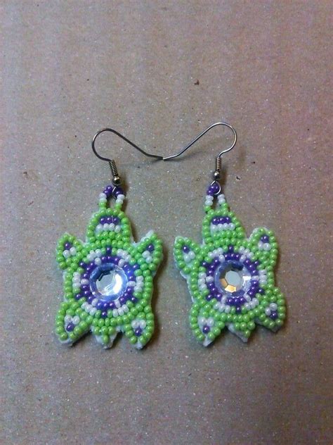 Native American Beaded Turtle Earrings Diy Jewelry