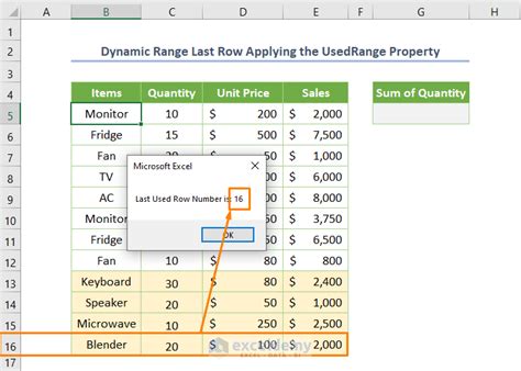 How To Use Dynamic Range For Last Row With Vba In Excel 3 Methods