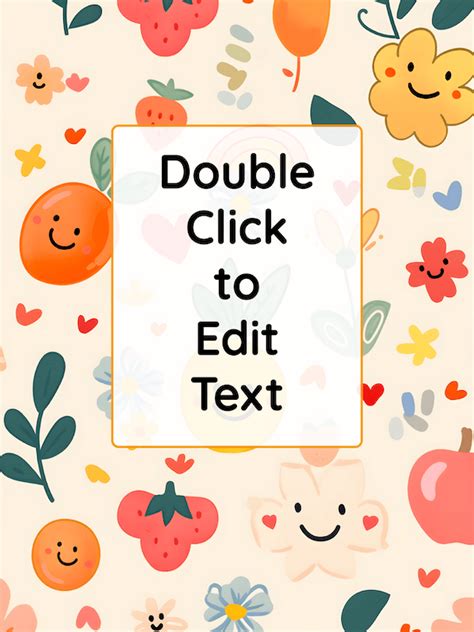 Editable Cute Fruit Patterns Binder Cover Template · Inkpx