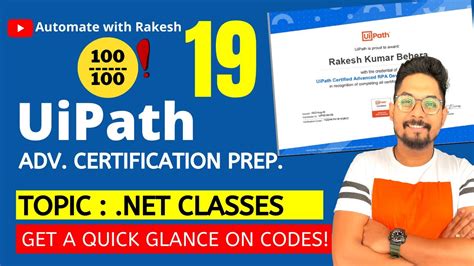 Uipath Advance Certification Topic 19 Uipath Dot Net Classes And Objects Uiard Certification